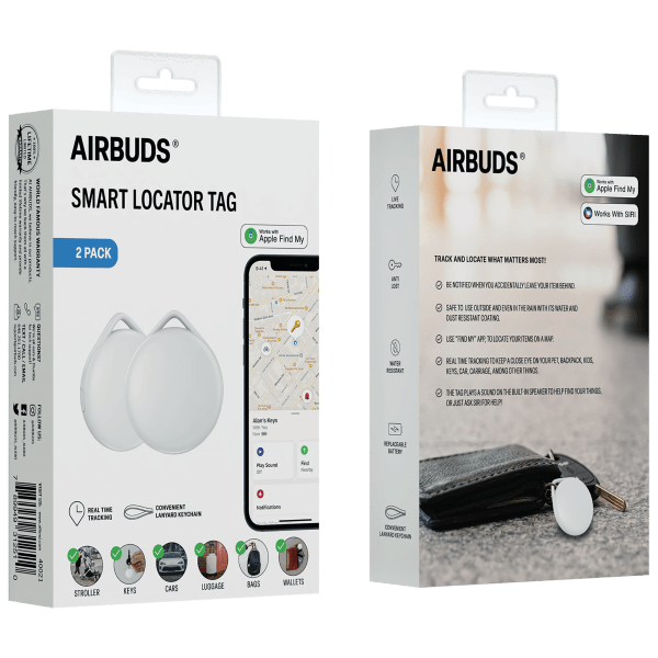 MorningSave: 2-Pack: Airbuds iOS Smart Locator Tags