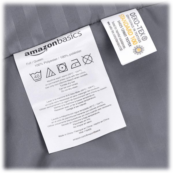 Sidedeal Amazon Basics 3 Piece Striped Microfiber Duvet Cover Set