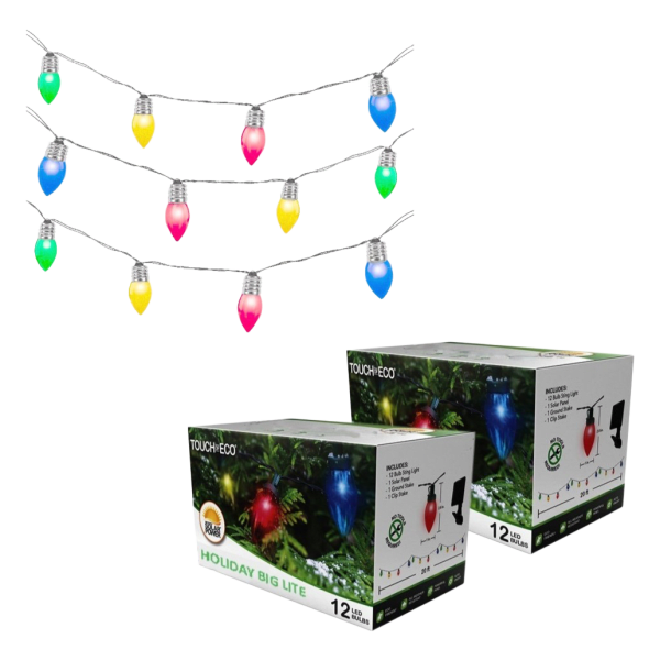 MorningSave: 4-Pack: Touch Of ECO Solar 12 LED Holiday String Lights