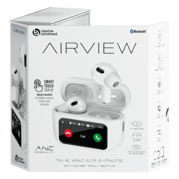 Shop Univision: Lifestyle Advanced Airview Auriculares Inalámbricos con Pantalla Táctil ANC