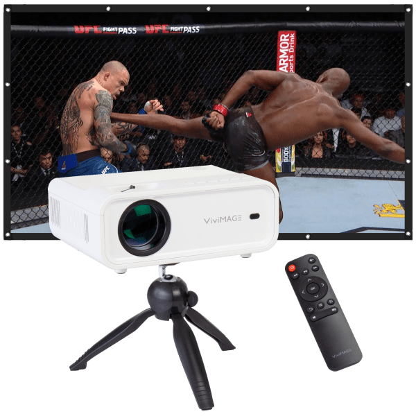 MorningSave: Vivimage Explore 2 Wifi Projector with 120" Projector Screen