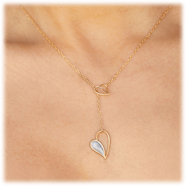 Morningsave Savvy Cie 18k Gold Over Sterling Silver Diamond Heart Lariot