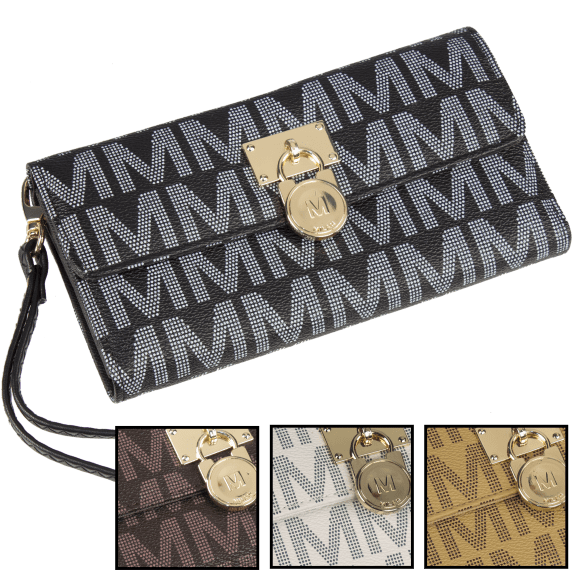 Lock & Chain Patterned Crossbody Bag by Milan Imports