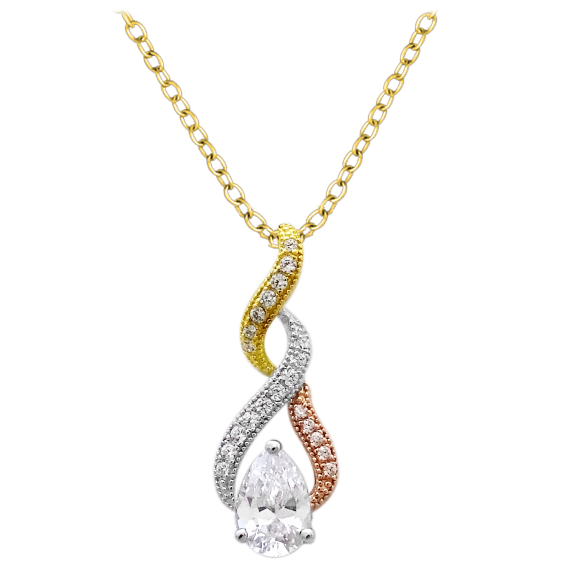 Savvy Cie 18K Yellow Gold Vermeil Diamond Necklace