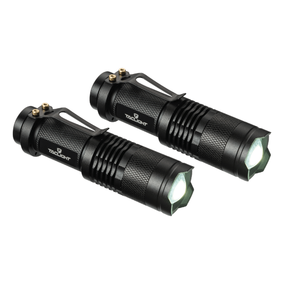2-Pack: TacLight T1100 Rechargeable Tactical Flashlight Kit