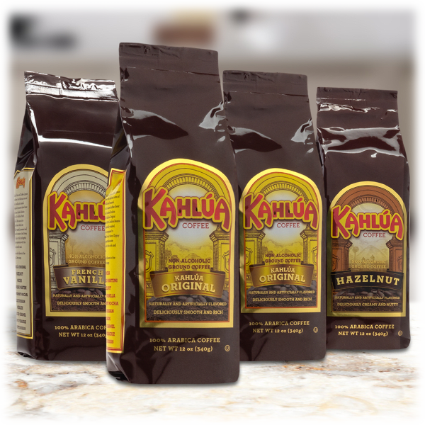 4-Pack: Kahlua 12oz Bags of Assorted Flavored Ground Coffee