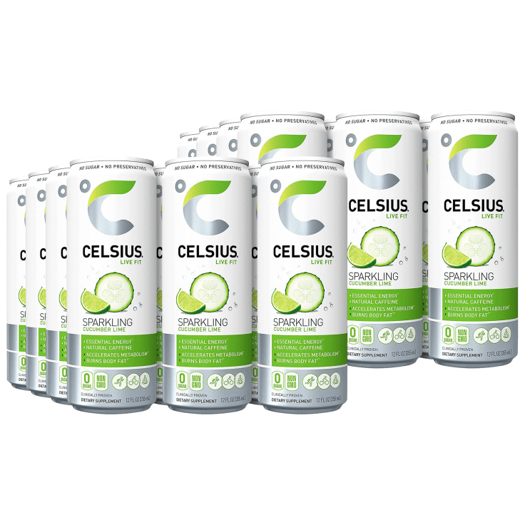 SideDeal: 24-Pack: Celsius Sparkling Essential Energy Cucumber Lime (12oz)