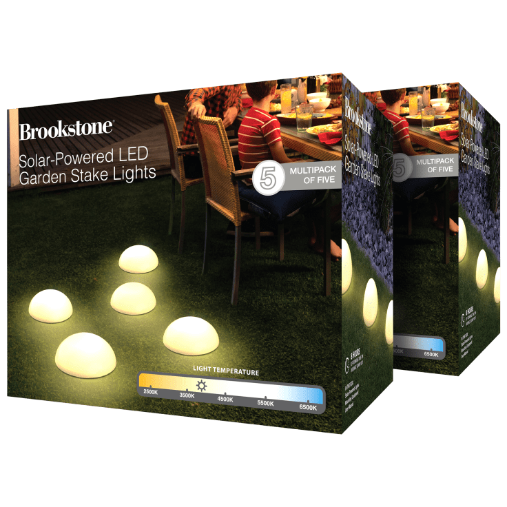 MorningSave: 10-Pack: Brookstone Solar Powered LED Garden Stake Lights