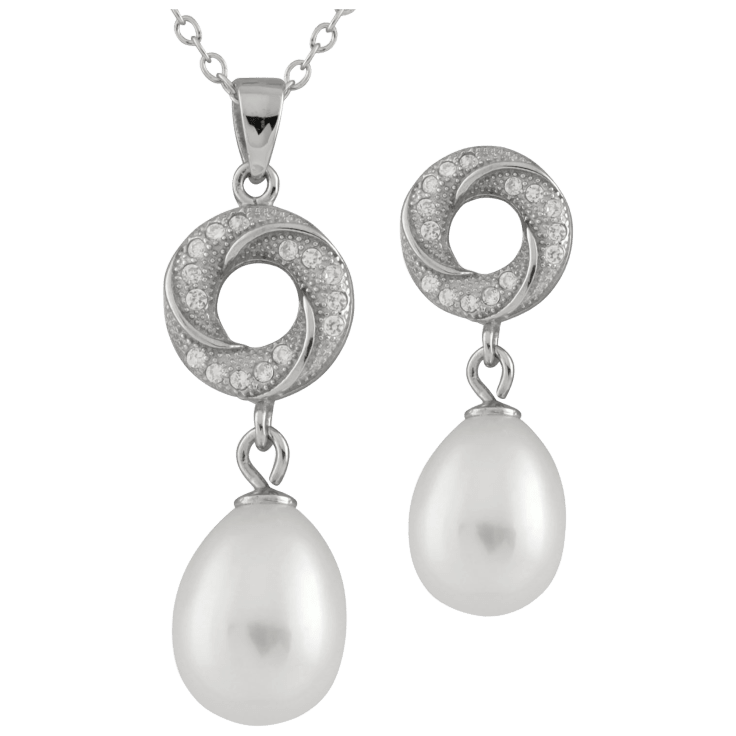 Morningsave Splendid Pearls Pearl Pendant Necklace And Earring Set In
