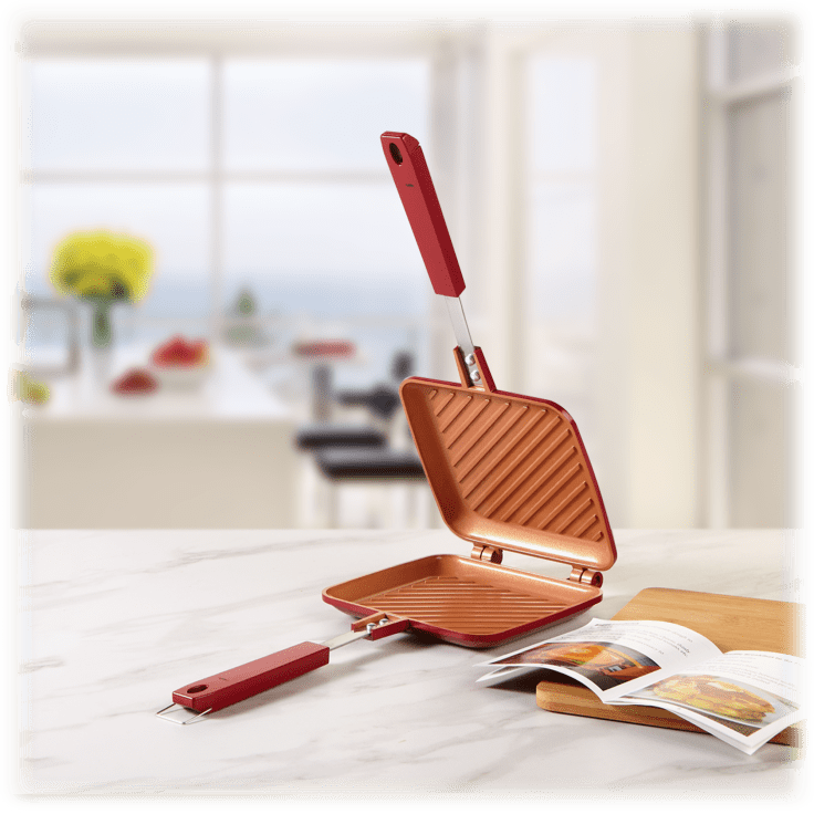 MorningSave: Red Copper Deluxe Flipwich Panini and Sandwich Maker As ...