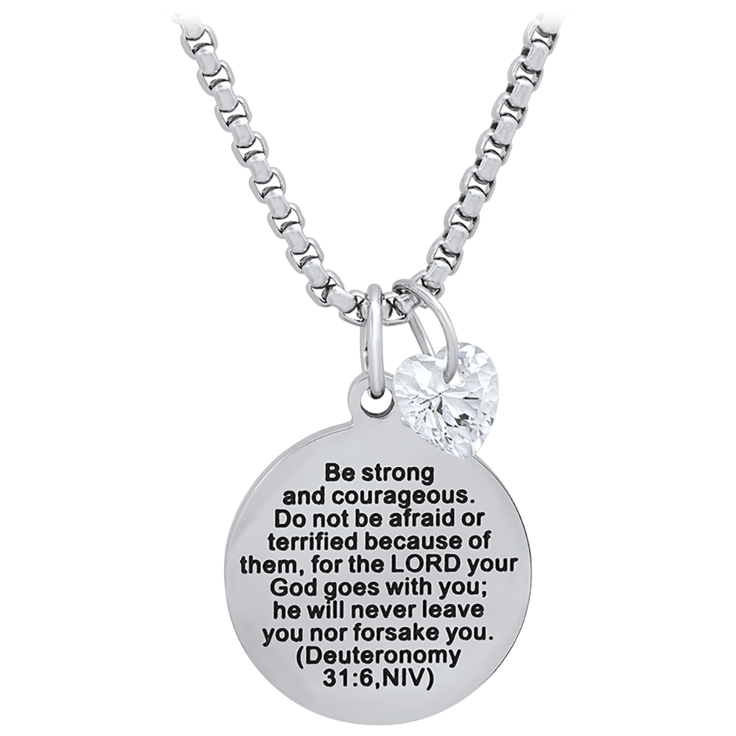 MorningSave: HMY Biblical Verse: Deuteronomy 31:6 Pendant Adorned with ...