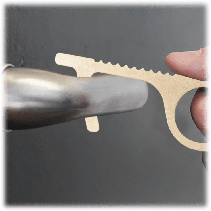 MorningSave: 2-Pack: Alloy Antimicrobial Brass No-Touch Keychain Tool