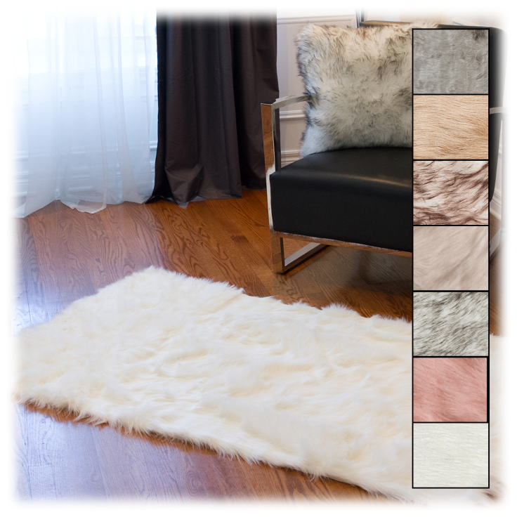 MorningSave: LUXE Hudson Faux Fur Rectangular Rug/Throw (2' x 3' or 3 ...