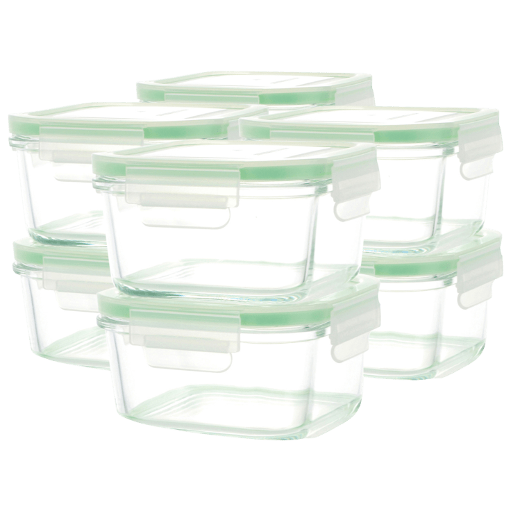 Kinetic Go Green 16-Piece Square Glass Food Storage Set (10oz) Glassworks