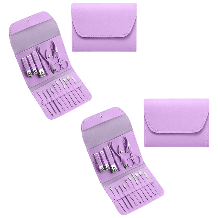 Morningsave 1 Or 2 Pack Titan 16 Piece Manicure Pedicure Kit With Travel Case