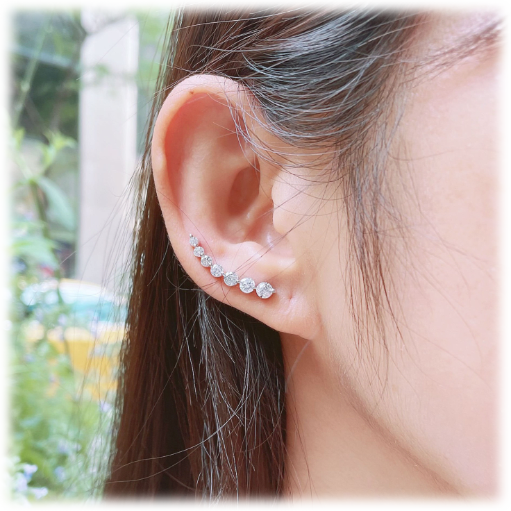 MorningSave: Prime and Pure Shiny Ear Jacket Crawler Earrings in 925 ...