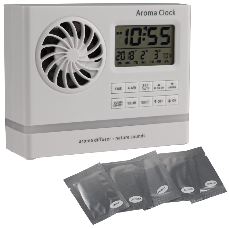 MorningSave: Aroma Alarm Clock with Nature Sounds & LED Light