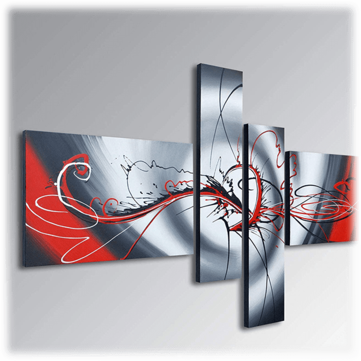 MorningSave: Contemporary Red Abstract Canvas Painting