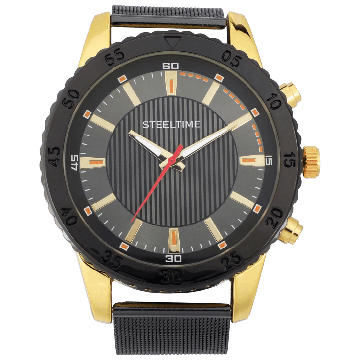 MorningSave: Steeltime Men's Two-Tone Stainless Steel Mesh Watch With ...