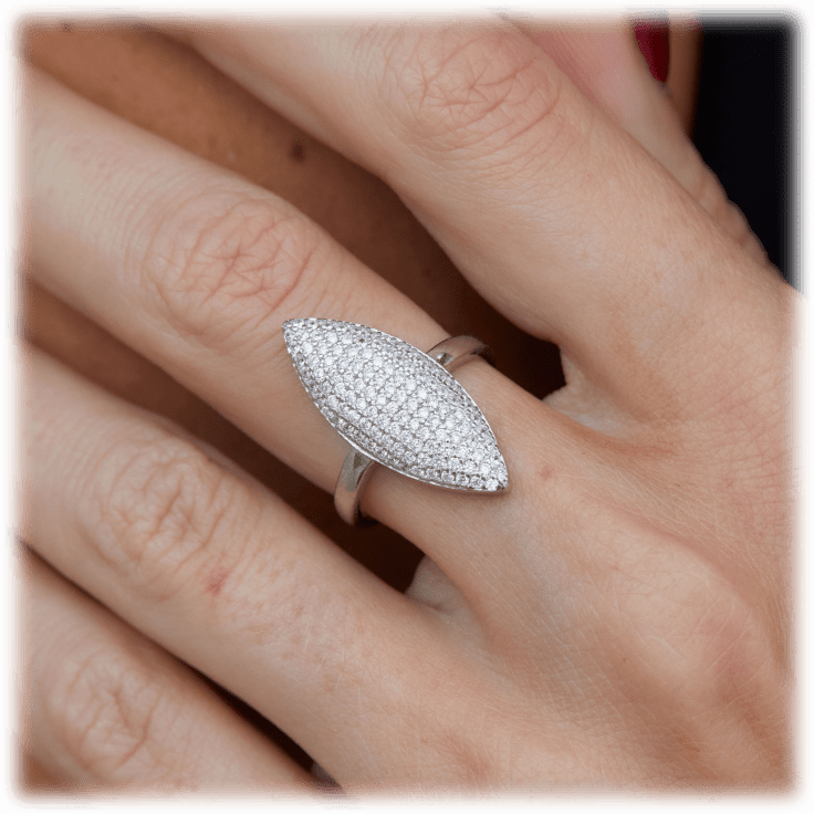 Morningsave Savvy Cie 18k Gold Over Sterling Silver Bold Bling Ring