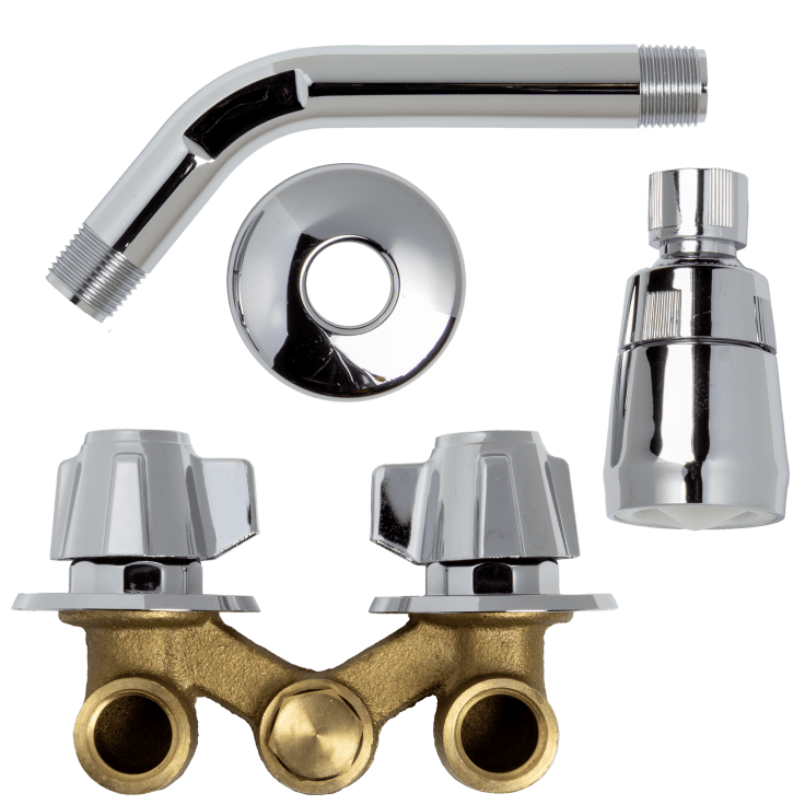 MorningSave: LDR Shower Stall Faucet and Dual Handles (Chrome)