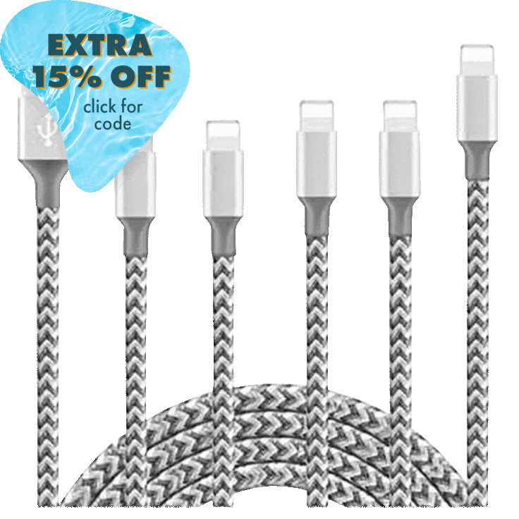 MorningSave: 5-Pack: Heavy Duty Braided iPhone Lightning Cable Charger ...