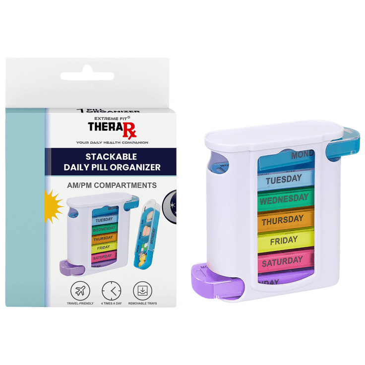 MorningSave: 2-Pack: Thera Rx Stackable Daily Pill and Medicine Organizer