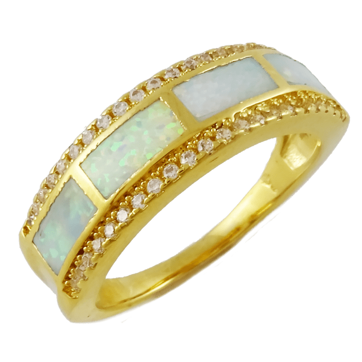 Savvy Cie 14K Yellow Gold Opal Inlay Ring