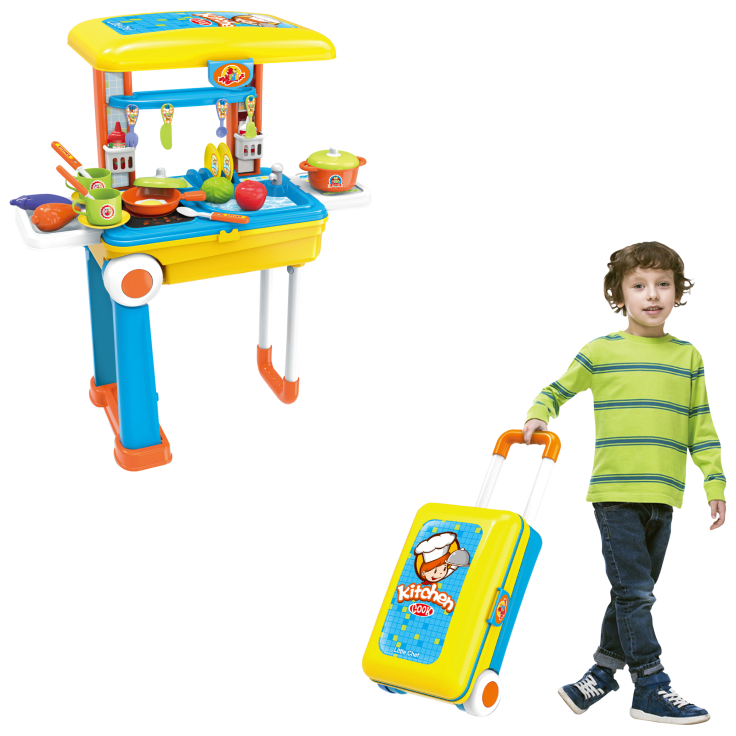 MorningSave: Toy Chef 2 in 1 Travel Suitcase Kitchen Set