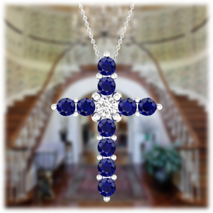 MorningSave: Niss & Niflaot Elegant Birthstone Cross Necklaces in 18K ...