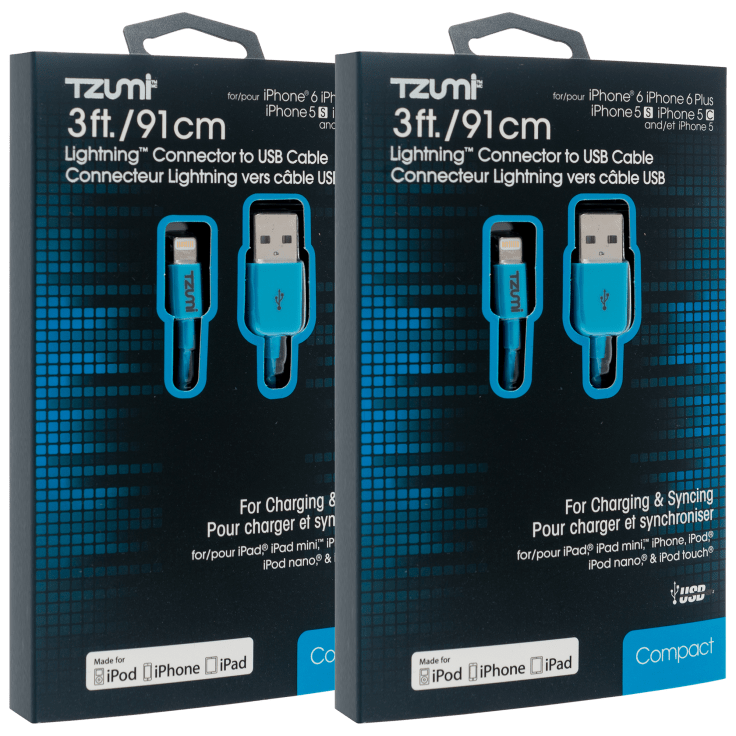 MorningSave: 2-Pack: Tzumi 3' Lightning Cable