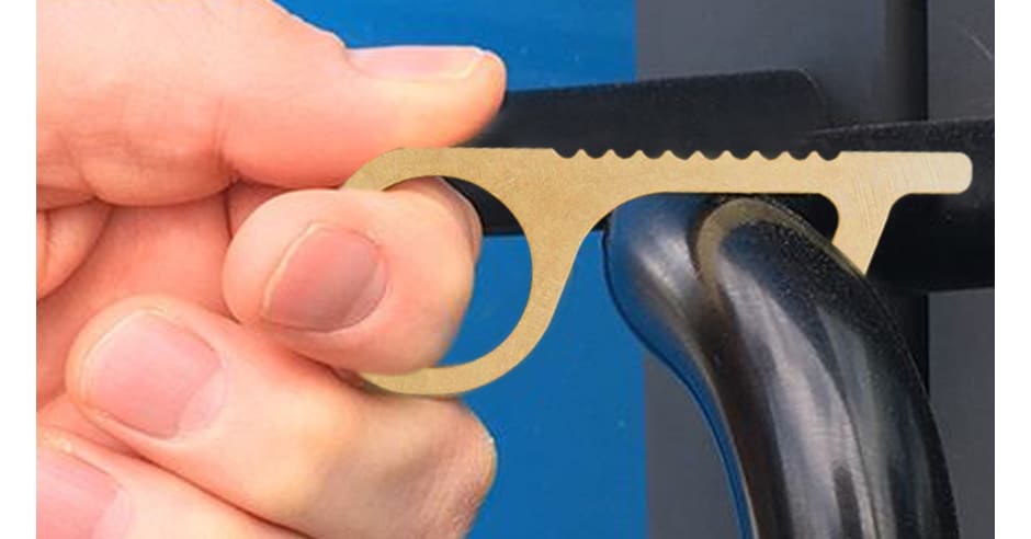 MorningSave: 2-Pack: Alloy Antimicrobial Brass No-Touch Keychain Tool