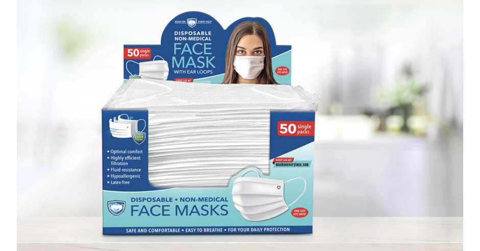 Meh: 200-Pack: Individually Wrapped 3-Ply Non-Medical Disposable Masks