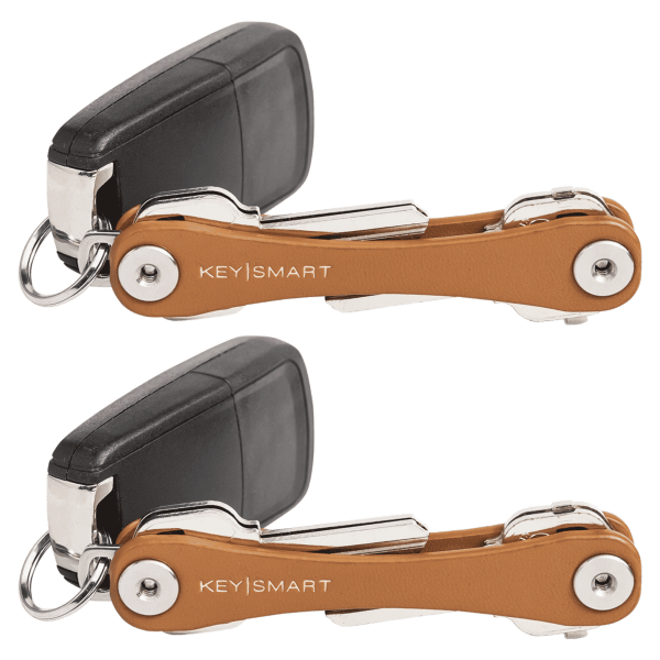 MorningSave: 2-Pack: KeySmart Leather Tan Key Holders