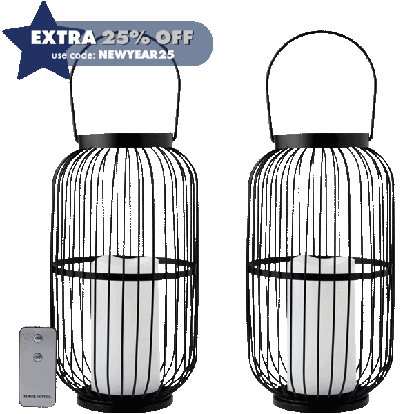 MorningSave: South Street Loft Set-of-2 Metal Oblong Wire Lanterns