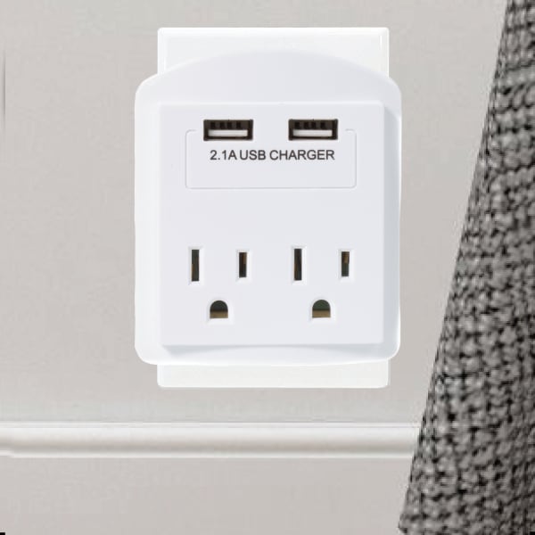 MorningSave: 2-Pack: 2-Outlet Surge Protector with 2 USB Ports