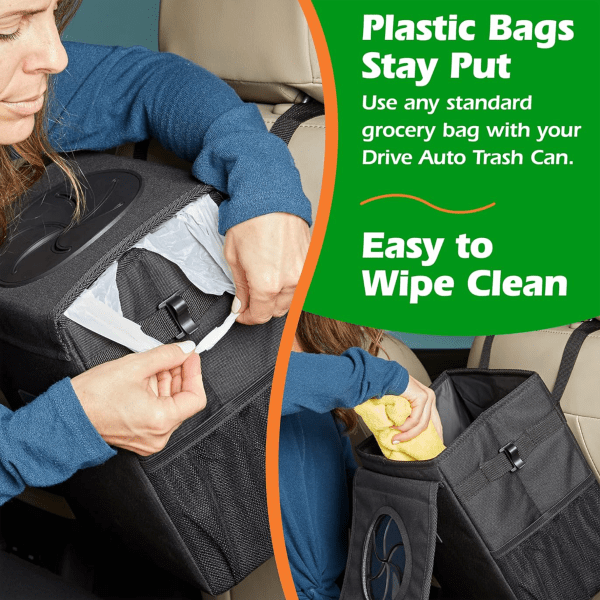 SideDeal: 2-Pack: Drive Auto Collapsible Car Trash Can + 40 Bags