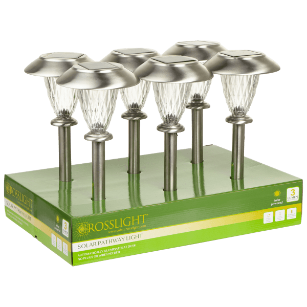 MorningSave: 6-Pack: Crosslight Steel Solar Powered LED Pathway Lights