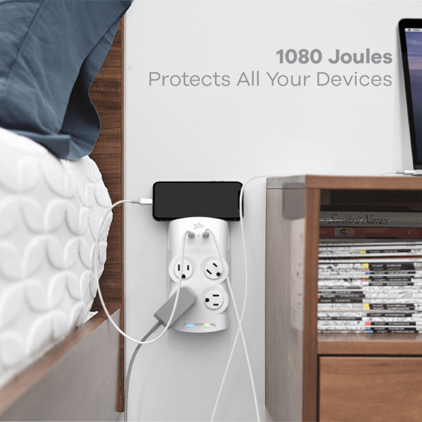 MorningSave: 2-Pack: 360 Electrical Rotating Surge Protector with 4 ...