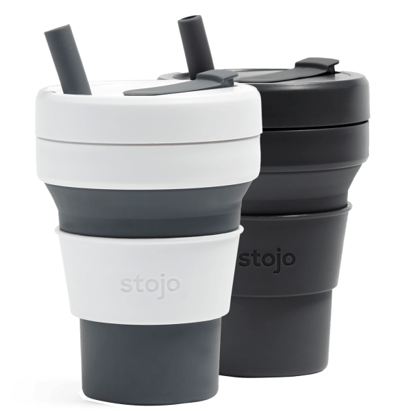 Meh: 2-Pack: Stojo 16oz Collapsible Travel Cup With Straw