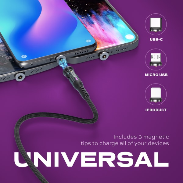 SideDeal: 3-Pack: Statik 360 Universal Magnetic Charging Cable