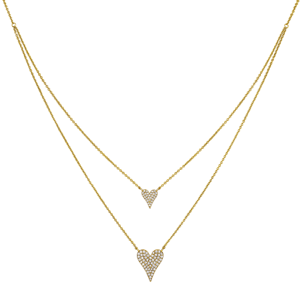 MorningSave: Jennifer Miller Double Pave Heart Layered Necklace