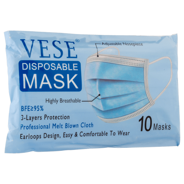 Meh: 200-Pack: Vese 3-ply Masks