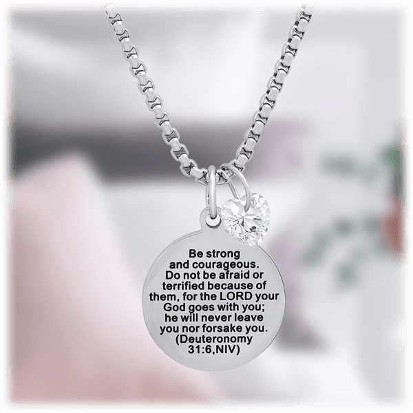 MorningSave: HMY Biblical Verse: Deuteronomy 31:6 Pendant Adorned with ...