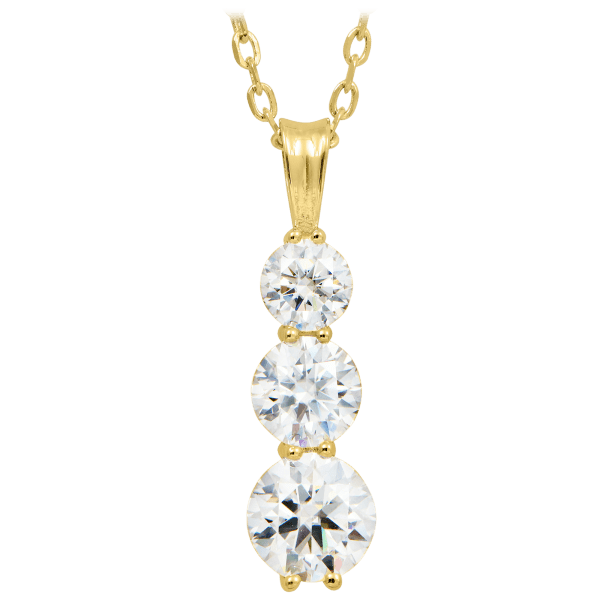 MorningSave: Savvy Cie 2 1/2 Carat TW Three Stone Moissanite Necklace
