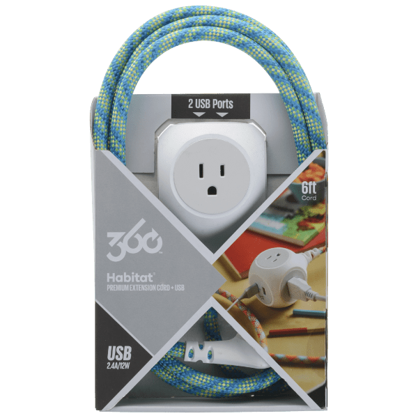 Meh: 2-Pack: 360 Electrical Habitat 3-Outlet Braided Extension Cords ...