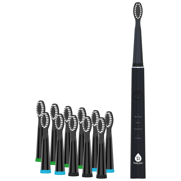 MorningSave: Pursonic USB Rechargeable Sonic Toothbrush with 12 Brush Heads