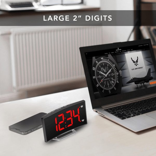 MorningSave: Marathon Dimmable Curved Display LED Clock