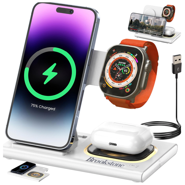 MorningSave: Brookstone 3-In-1 Foldable Wireless Charging Stand