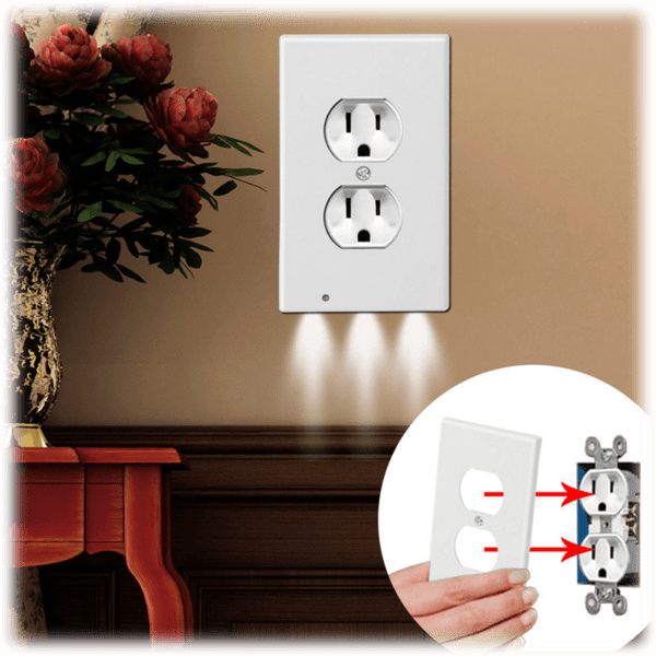 MorningSave: 5-Pack: Hakol Snap-On LED Night Light Outlet Cover Plates